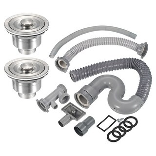 4 Way Sink Drainer Kit Adjustable Flexible Drain Pipe Kit Gray Green ...