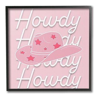 Stupell Soft Pink Howdy Pattern Framed Giclee Art Design By Corrine ...