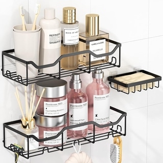 Shower Organizer 3 Pack, Adhesive Rust Proof Shelves Shower Rack - Bed ...