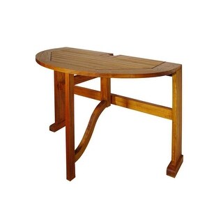 Nyatoh Hardwood Drop Leaf Half-Round Table - Bed Bath & Beyond - 16615516