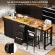 Rolling Kitchen Island with Pull-out Dining Table Kitchen Storage Cart ...
