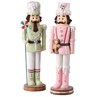2 Pastel Pink Green Kringle's Bakery NutcrackerChristmas Tabletop 16 ...