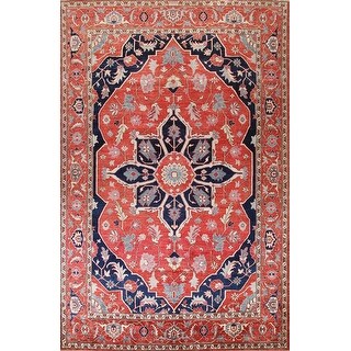 Vegetable Dye Heriz Serapi Oriental Area Rug Handmade Wool Carpet - 8 ...