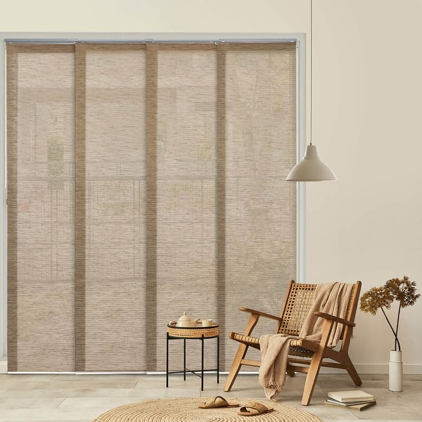GoDear Design Natural Woven Adjustable Sliding Panel Track Blinds ...
