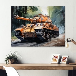Designart "Artillery Military Tank Power IV" Military Metal Wall Art ...