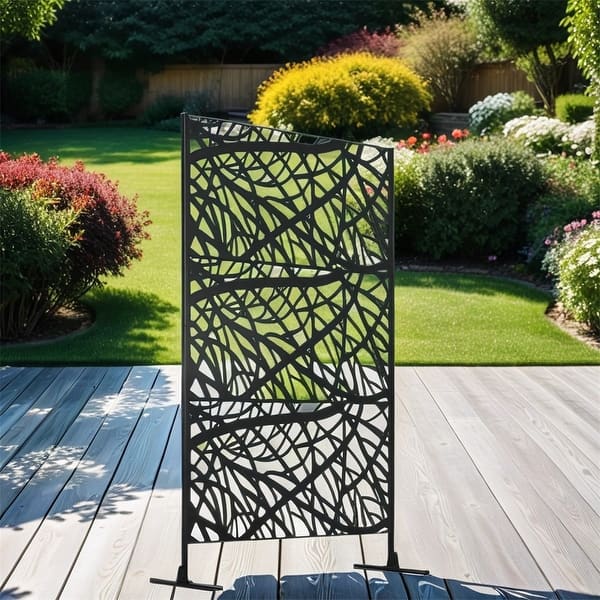 Decorative See Through Outdoor Privacy Screen with Branch Motif - Bed ...