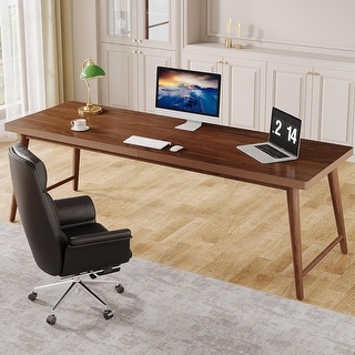 2-Person Extra Long Computer Desk, 78.7" Writing Desk Study Work Table ...