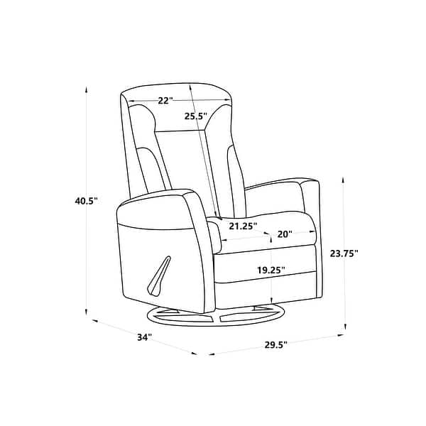 360 Degrees Swivel Manual Recliner Chair with Safety Locks, Dark Gray ...