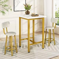 2 - Person Breakfast Nook Dining Set, Small Faux Marble Table and 2 ...