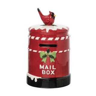 Transpac Ceramic 11.5 in. Multicolor Christmas Cardinal Mailbox Cookie ...