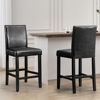 24 Inches Upholstered Counter Height Bar Stools with Back Set of 2 ...