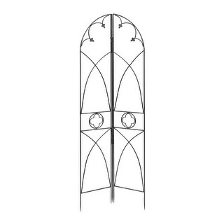 Achla Designs 75"H Black Powdercoated Wrought Iron Outdoor Garden ...