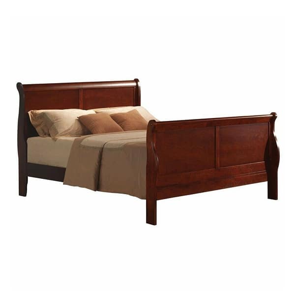 Queen Size Traditional Wood Sleigh Bed Cherry - Bed Bath & Beyond ...