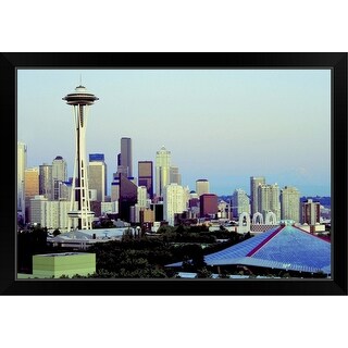 "Skyline of Seattle, Washington State" Black Framed Print - Bed Bath ...