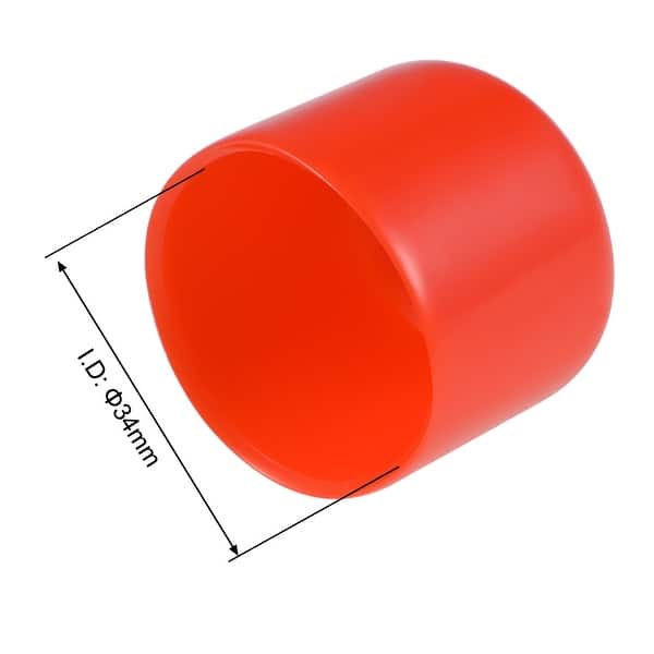 20pcs 34mm Round Red Vinyl End Cap Screw Thread Protector Rubber Caps ...