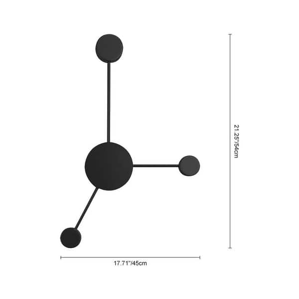 Modern Ultra-thin Black Sputnik LED Wall Light - 3000K Warm Lighting ...