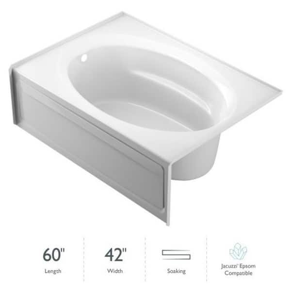 Jacuzzi 60" x 42" Signature Soaking Bathtub with Left Drain, and - Bed ...