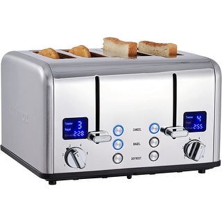 4 Slice Toaster, Ultra-Clear LED Display & Extra Wide Slots, Stainless ...