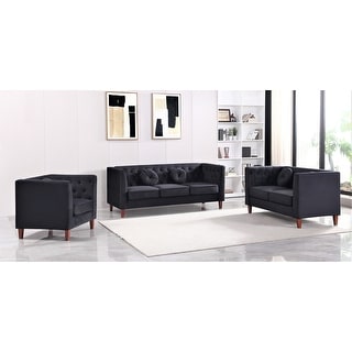 Fancher Kittleson Classic Chesterfield 3 Pieces Livingroom Set - Bed ...