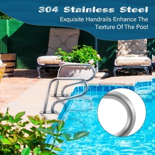 EROMMY Pool Handrail with 440lbs Capacity, 304 Stainless Steel Pool ...