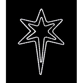 33 Inch Cool White LED Rope Light Bethlehem Star Motif with Twinkling ...