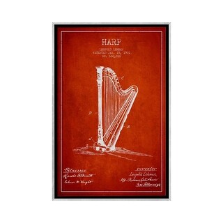 iCanvas "Harp Red Patent Blueprint" by Aged Pixel Framed - Bed Bath ...