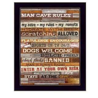 Man Cave Rules 2 Black Framed Print Wall Art - Bed Bath & Beyond - 39737892