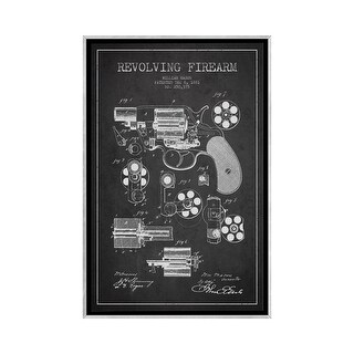 iCanvas "Revolving Firearm Charcoal Patent Blueprint" by Aged Pixel ...