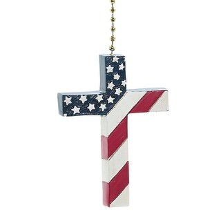 Patriotic USA Flag Cross Decorative Ceiling Fan Light Pull 3 ...
