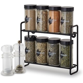 Kamenstein 8-Jar Wire Spice Rack with Salt Shaker and Pepper Grinder ...