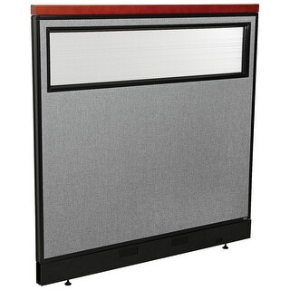 48-1/4"W x 47-1/2"H Deluxe Office Partition Panel with Partial Window ...