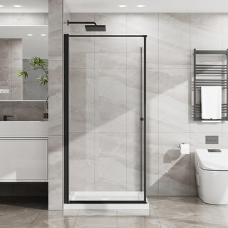 36x36 Frameless Pivot Shower Enclosure with Tempered Glass - Bed Bath ...