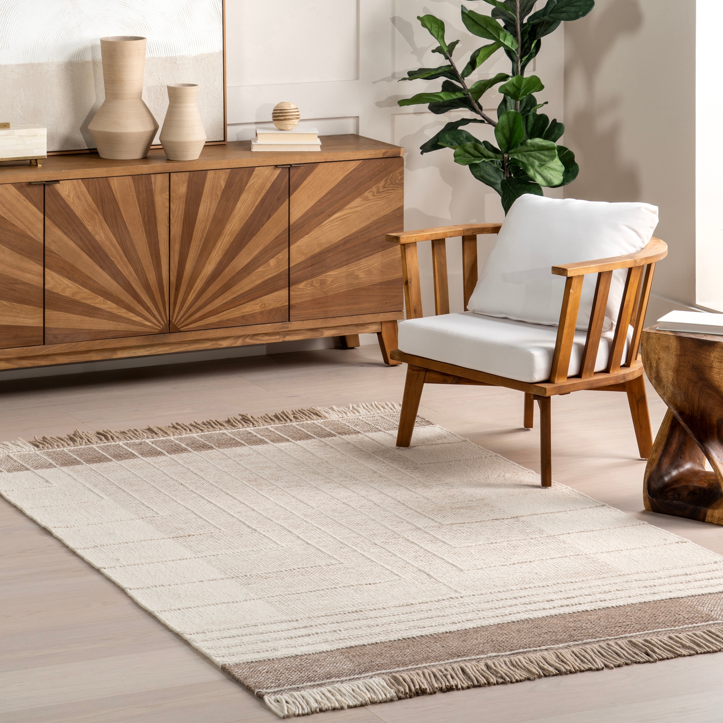 Brooklyn Rug Co Bijorne Modern Geometric Wool Area Rug - Bed Bath ...