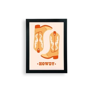 thespacehouse Howdy Cowboy Boots Orange Framed Poster - Bed Bath ...