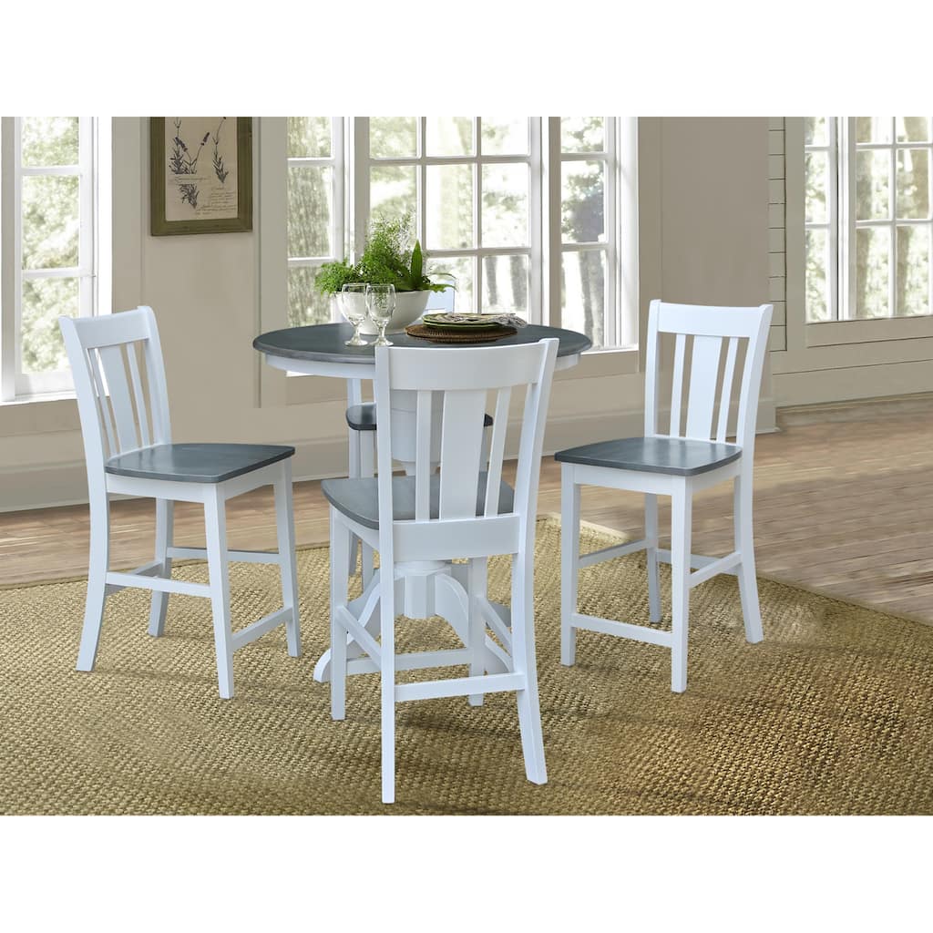 36" Counter Height Table with 4 Counter Height Stools - 5 Piece Set ...