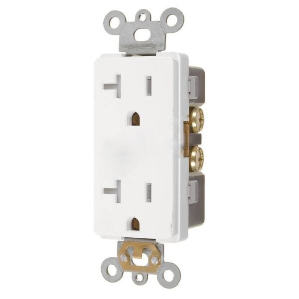 20 AMP Rectangle White Electrical Receptacle Plastic-Aluminum American ...