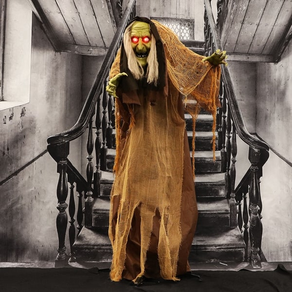 Haunted Hill Farm Animatronic Talking Hunchback Witch with Movement and ...