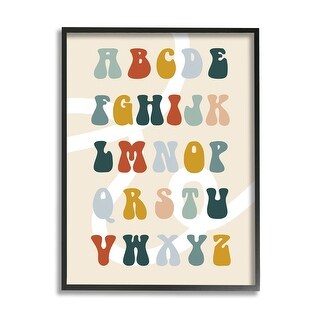 Stupell Earth Tones Alphabet Framed Giclee Art Design by Lil' Rue - Bed ...