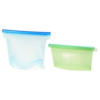 Reusable Food Storage Sandwich Bag Gallon Freezer Bags-Blue+Green(2PCS ...