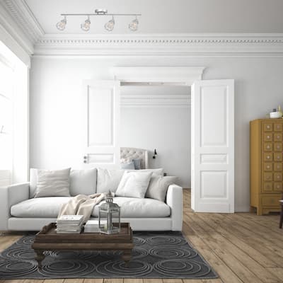 Sansa 4-Light Chrome Track Lighting with Frosted Glass Shades ...