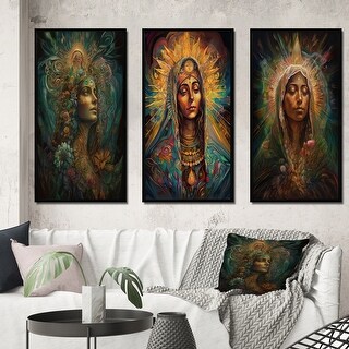Designart "Radiating Aura Of Holy Mary IV" Christianism Framed Wall Art ...