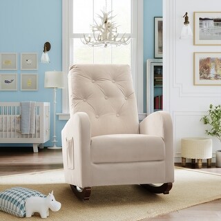 Baby Room High Back Rocking Chair Nursery Chair , Comfortable Rocker ...
