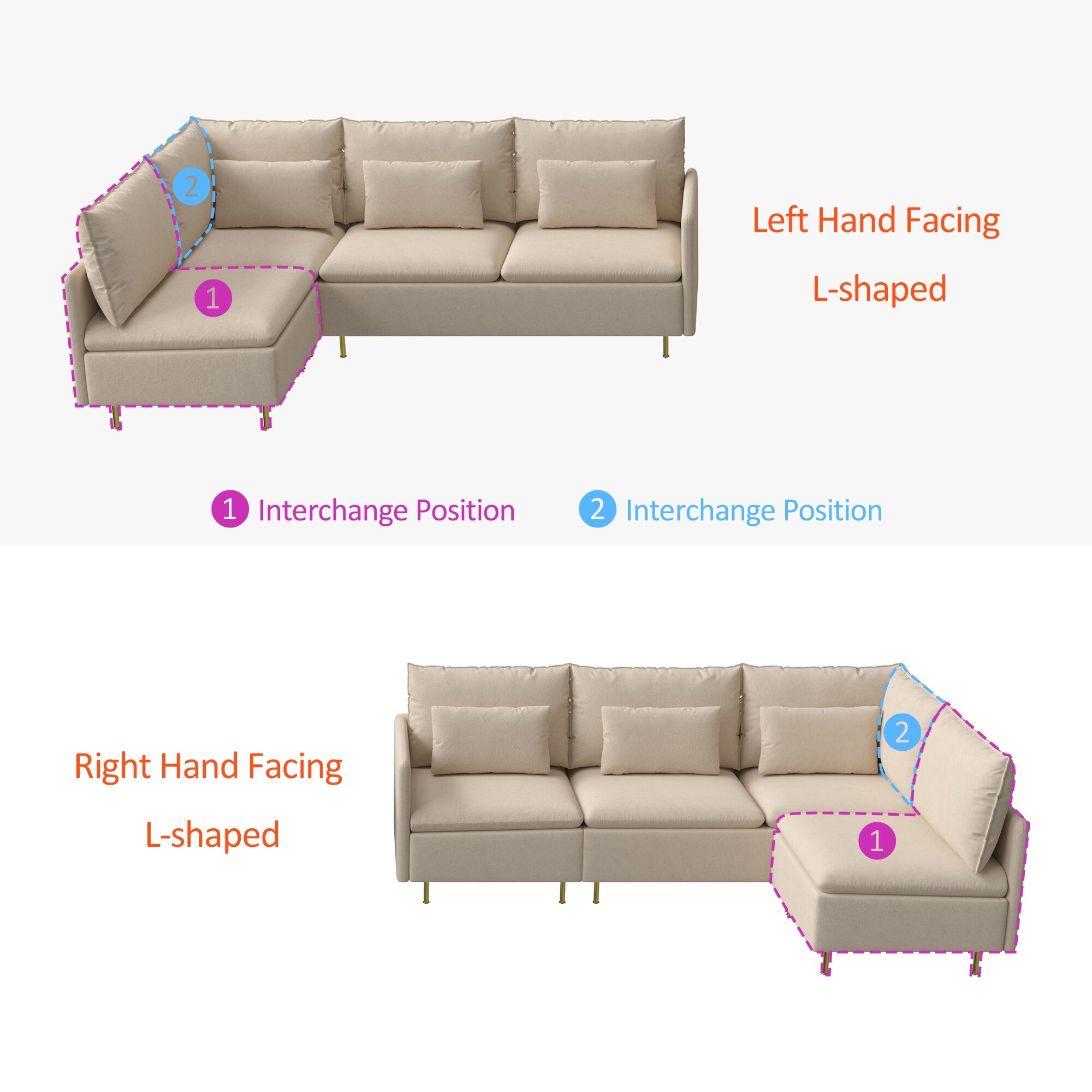 Left facing corner sofa store