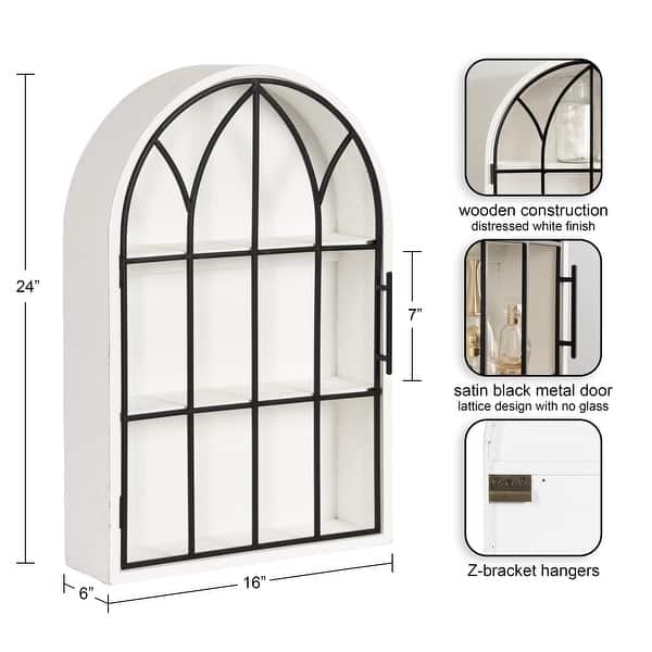 Kate and Laurel Megara Arched Wall Mounted Cabinet - 16x5x24 - Bed Bath ...