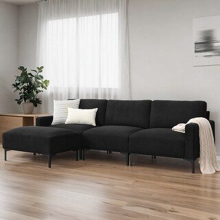 104"Wx59"D L-shaped Sectional Sofa, Freely Combinable Sofa Velvet Couch ...