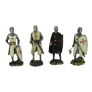 Gothic Crusaders Set of 4 Medieval Knight Statues - 4.75 X 1.75 X 1.5 ...