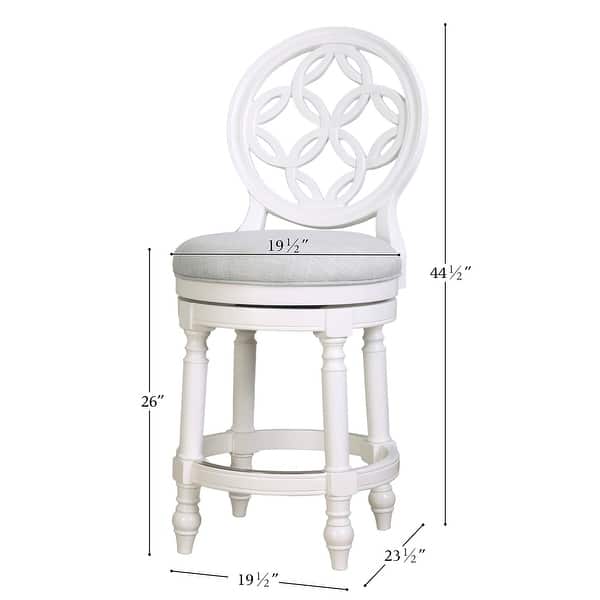 Tiffany Wood Bar Stool with Back and Swivel Upholstered Seat - Bed Bath ...