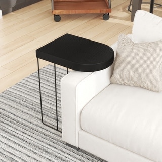 Sleek 25 Inch Modern Side End Table - Semi-Oblong with Open Frame And ...