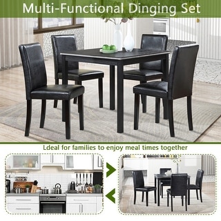 Wooden Kitchen Table Set,5 Piece Counter Height Table Set with Square ...