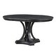 5-Piece Black Extendable Round Dining Table Set w/ 4 Dining Armchairs ...